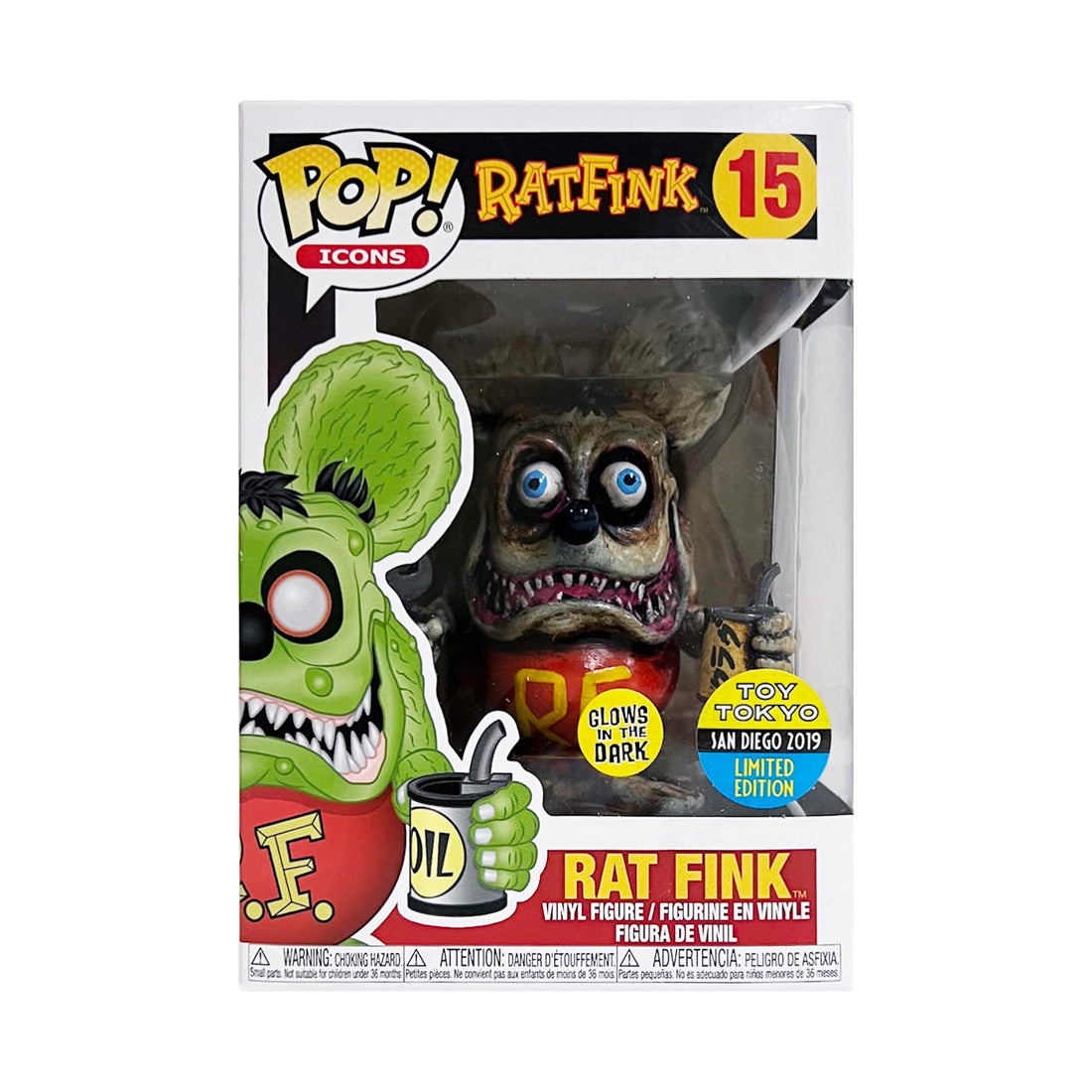 Funko Pop! Icons: Rat Fink 01 Toy Tokyo Exclusive Hand-Painted by KLAV ...