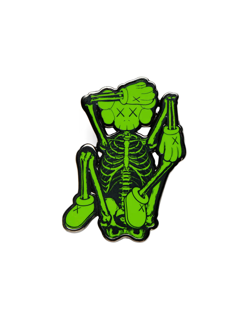 KAWS - Skeleton Green Enamel Pin – TOY TOKYO